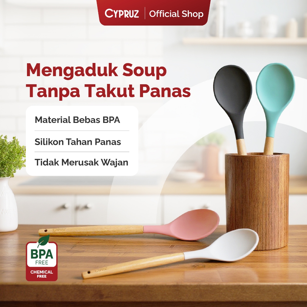 Jual Cypruz Mixing Spoon Silicone Sendok Saji Food Grade | Shopee Indonesia