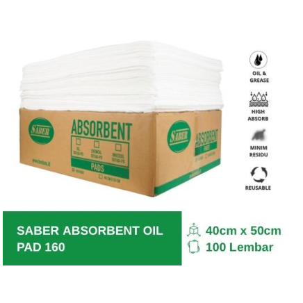 Jual SABER Absorbent Oil Pad 160 | Ecer | Lap Oli Filter Oli dan Minyak ...