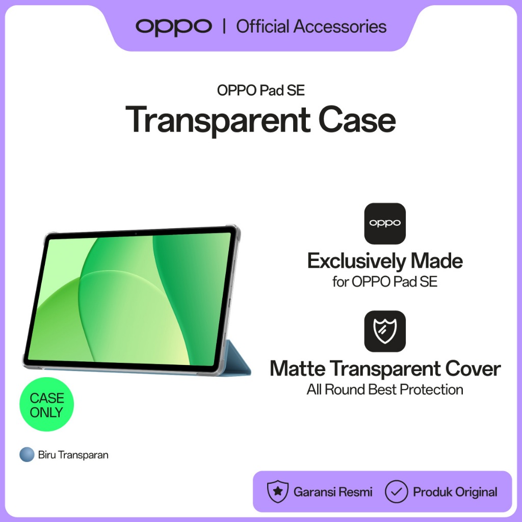 Jual OPPO Pad SE Transparent Case with Cover Blue [Matte Transparent ...