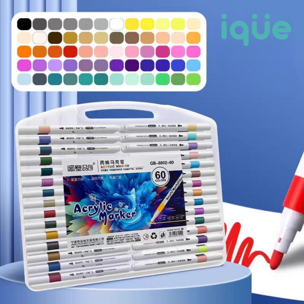 Jual Acrylic Marker Flat Box Set Spidol Akrilik DIY Painting Spidol ...