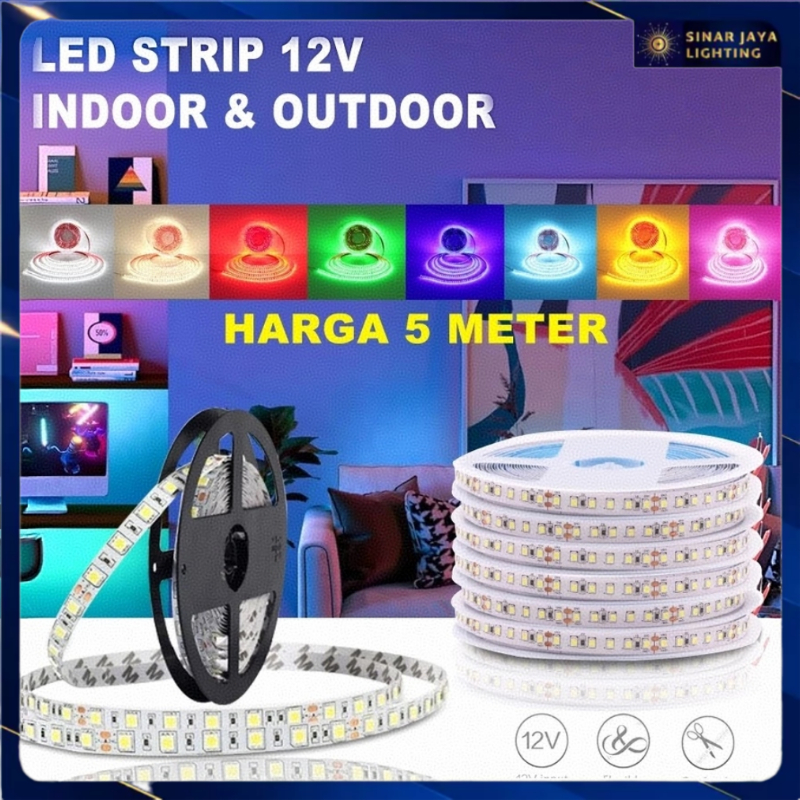 Jual Lampu LED Strip 12V 2835 SMD - 5 Meter 60 LEDs, Fleksibel untuk ...