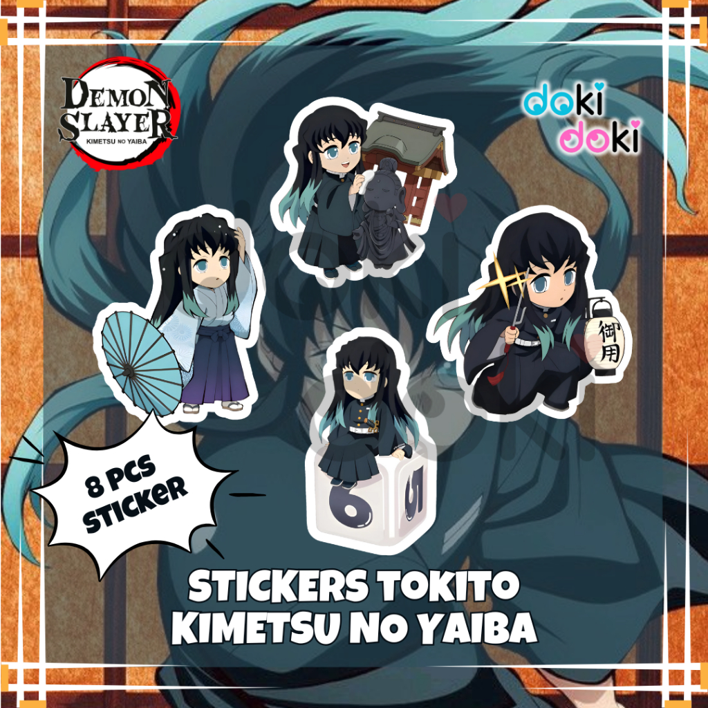 Jual 8 Pcs Stickers Anime Tokito Muichiro Kimetsu No Yaiba Demon Slayer ...