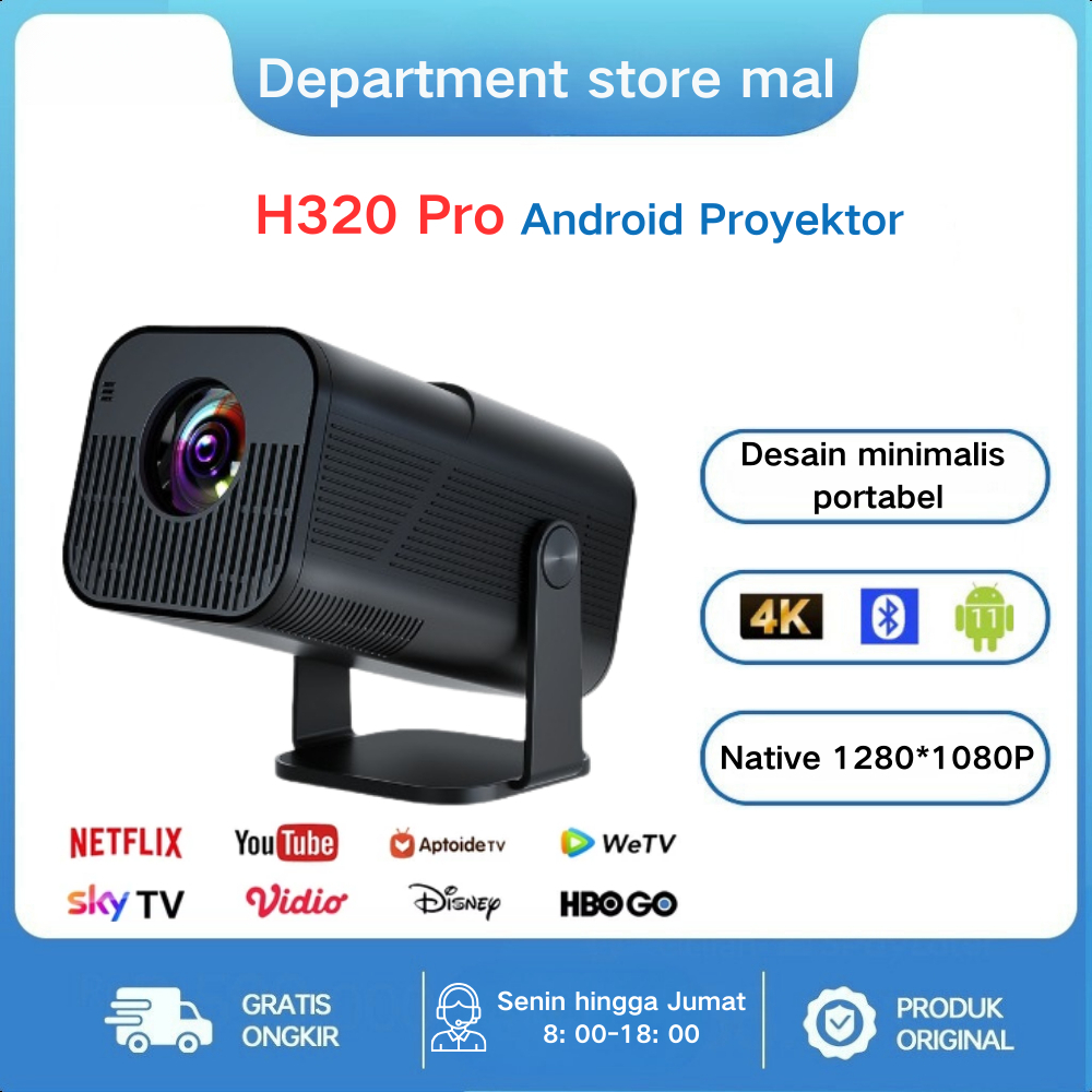 Jual Proyektor Mini HY320 Pro/Hy320 Pro Max/ HY320mini/ Android 11.0 ...
