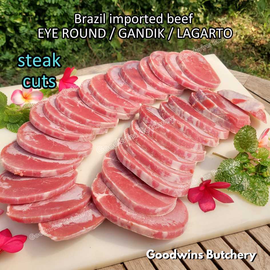 Jual Beef EYE ROUND schnitzel steak cuts 1.2kg | Brazil FRIBOI FRIGON ...