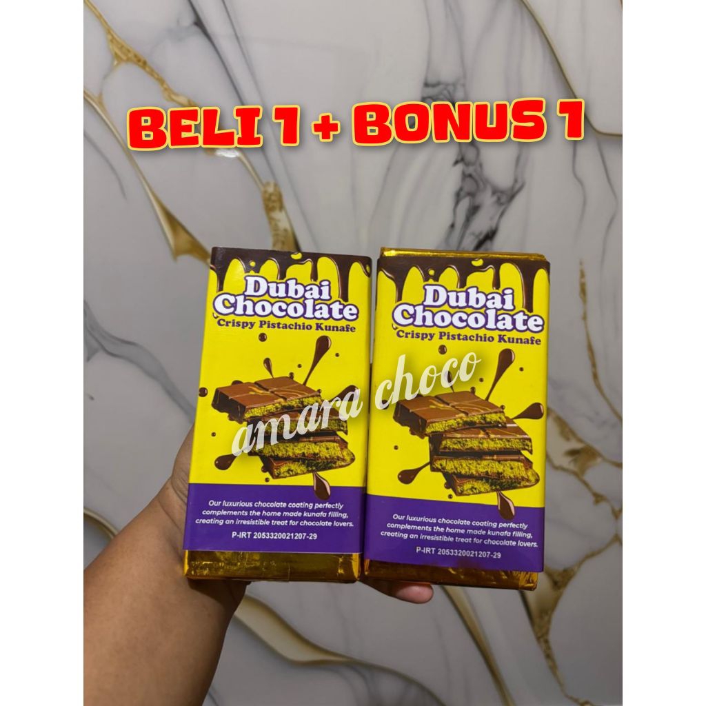 Jual [ BELI 1 + BONUS 1 ] Coklat Dubai Original "PISTACHIO KUNAFE ...