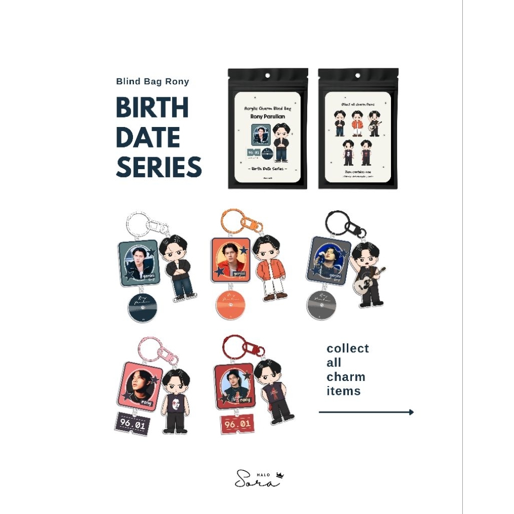 Jual ACRYLIC CHARM BLIND BAG RONY PARULIAN | BIRTH DATE SERIES (FREE 1 ...