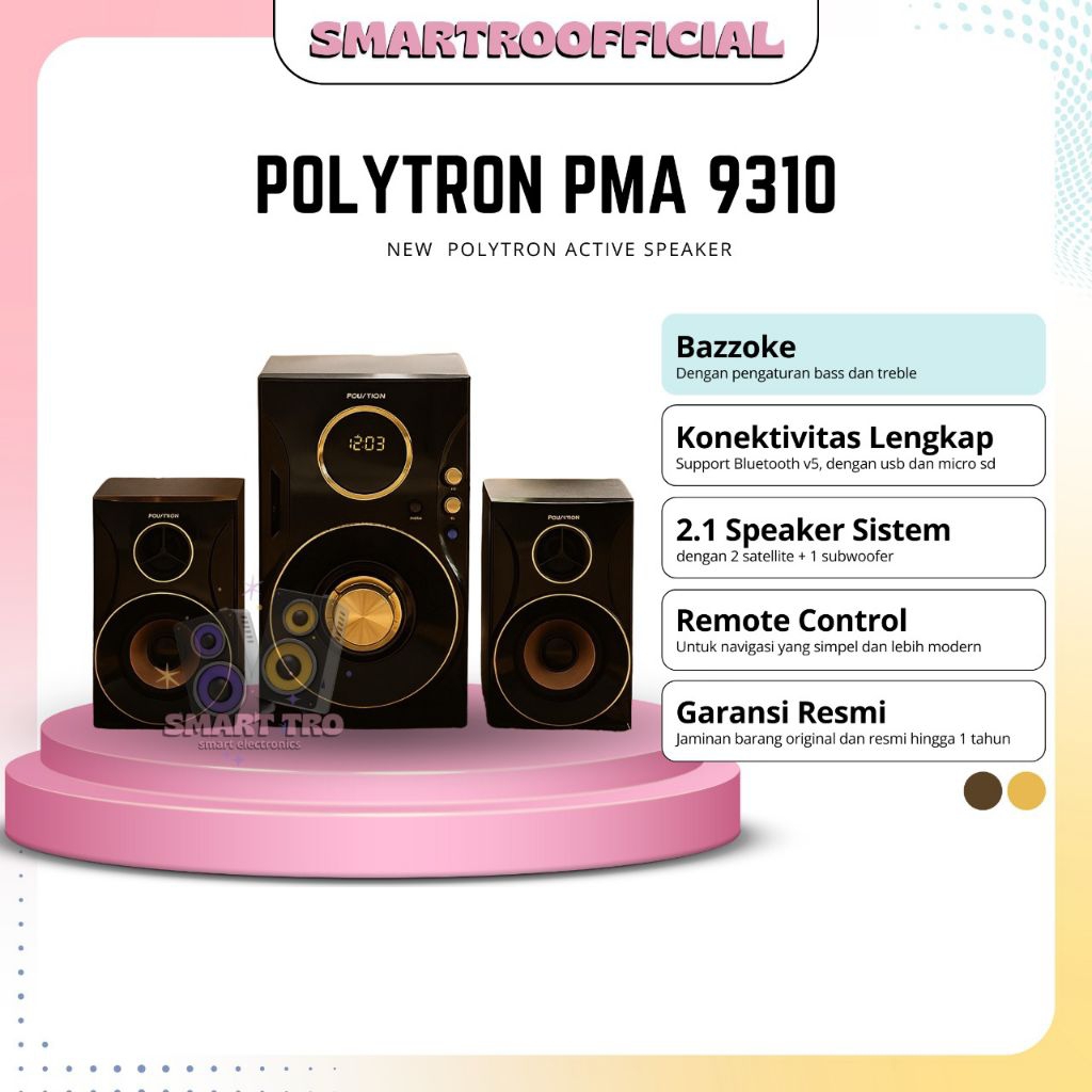 Jual SPEAKER POLYTRON SPEAKER BLUETOOTH SPEAKER BLUETOOTH BASS PMA 9310 ...