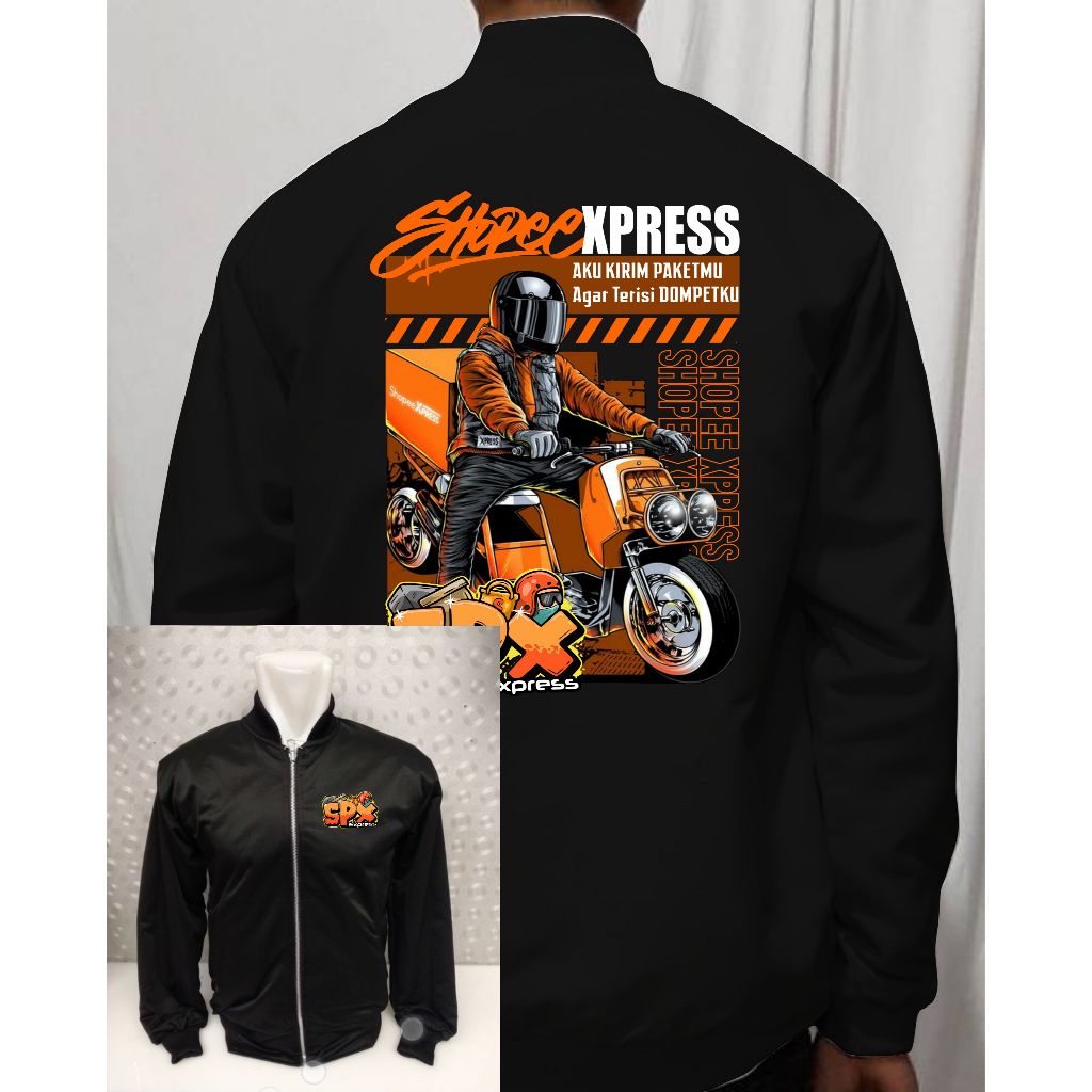 Jual JAKET BOMBER SPX EXPRESS JAKET KURIR SPX JAKET BOMBER BOLAK BALIK ...