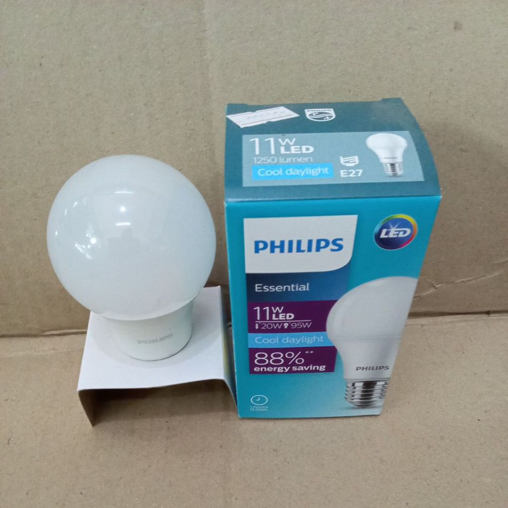 Jual Lampu Philips LED Essential 11 W Putih 11 Watt Bergaransi | Shopee ...