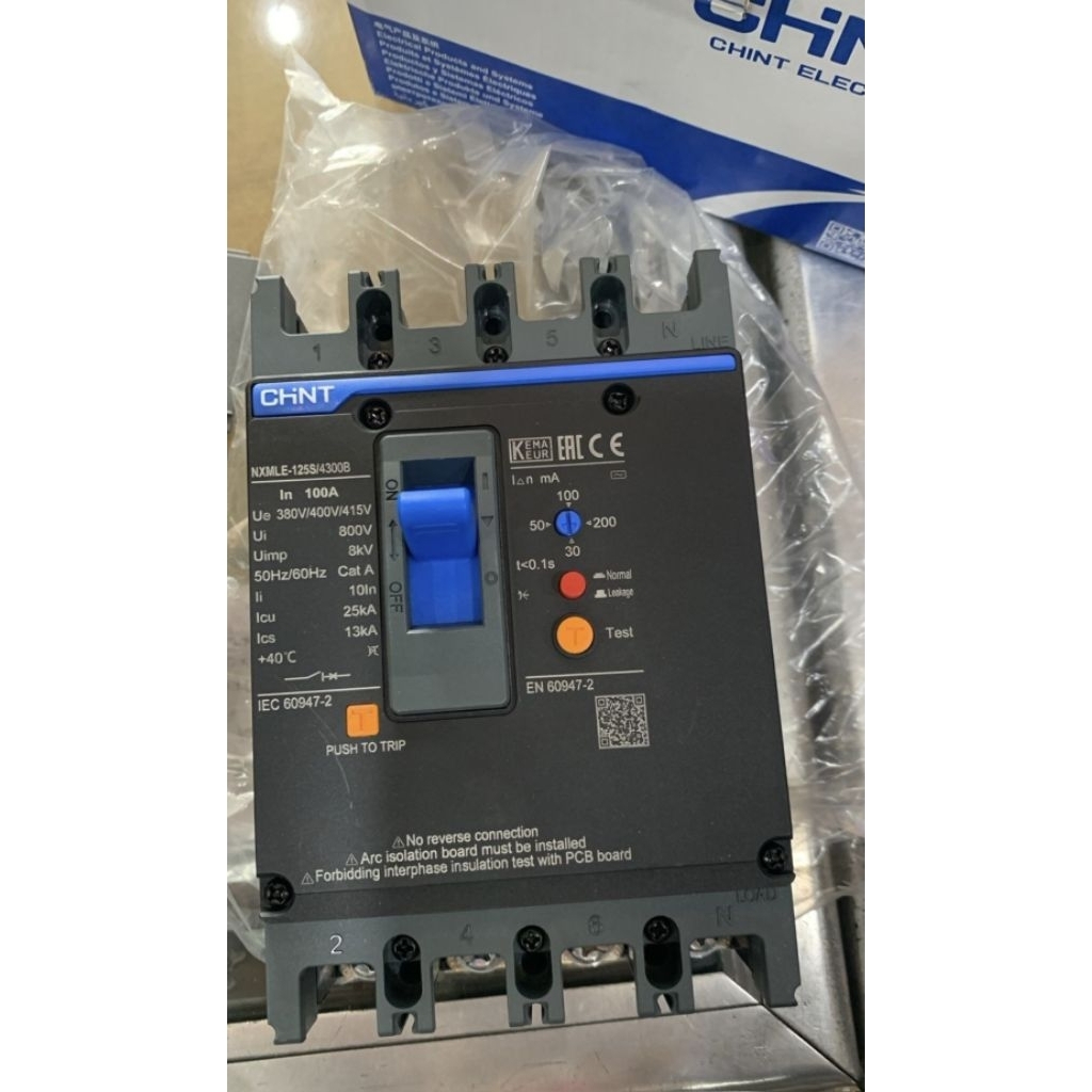 Jual RCCB MCCB Breaker CHINT NXMLE-125S 4P 80A / 100A / 125A Chnt 25KA ELCB NXMLE 125S | Shopee ...