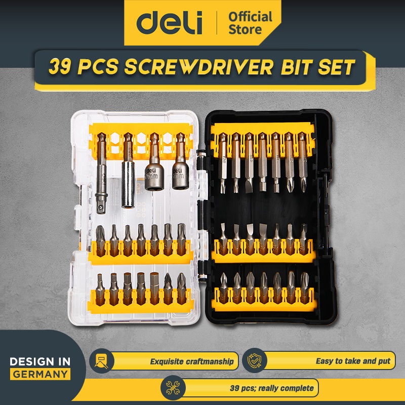 Jual Deli Set Mata Obeng Screwdriver Bit Set 39 PCS EDL251202 | Shopee ...