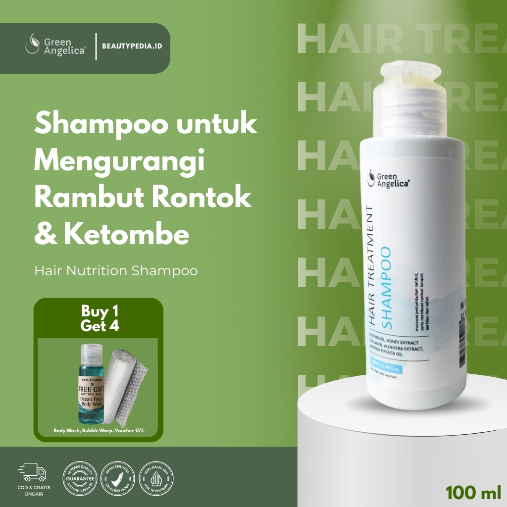 Jual (Promo 10.10) Green Angelica Shampoo Penumbuh Rambut Rontok Parah ...