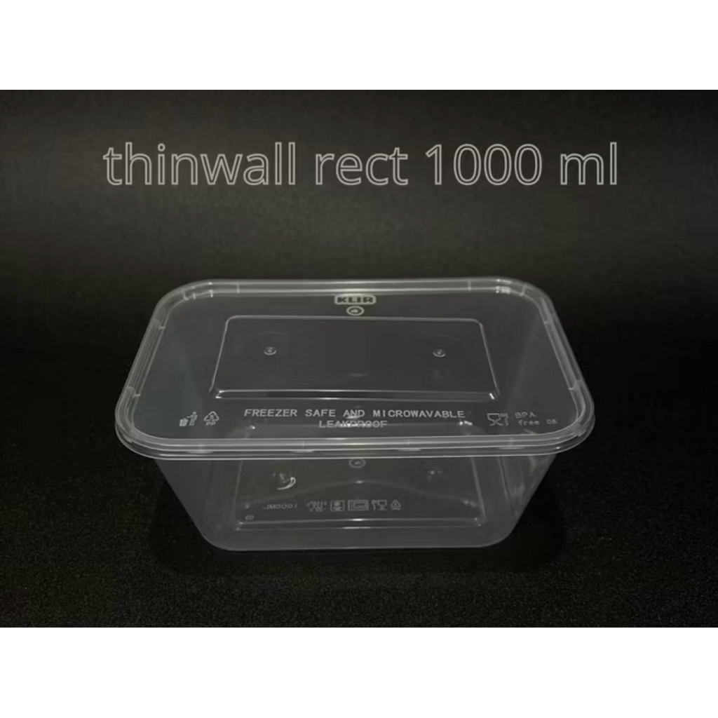 Jual Thinwall Klir Rectangle 1000ml isi 25pcs | Kemasan | Packingan ...