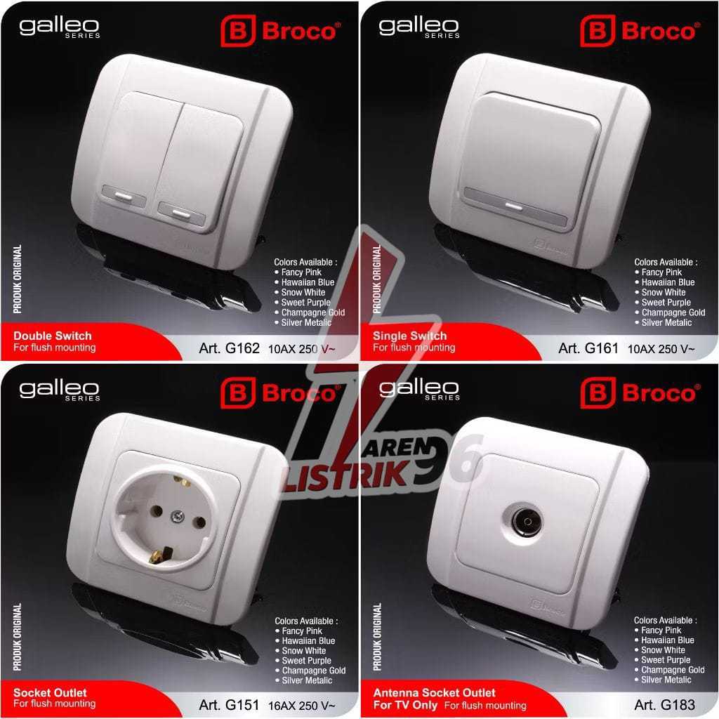 Jual Stop Kontak Broco Galeo / Stop Kontak Broco Type Galeo Warna Putih ...