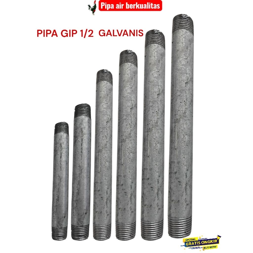 Jual Pipa GIP / Ukuran 1/2"inch / Pipa Galvanis / Pipa SR / Sambungan ...