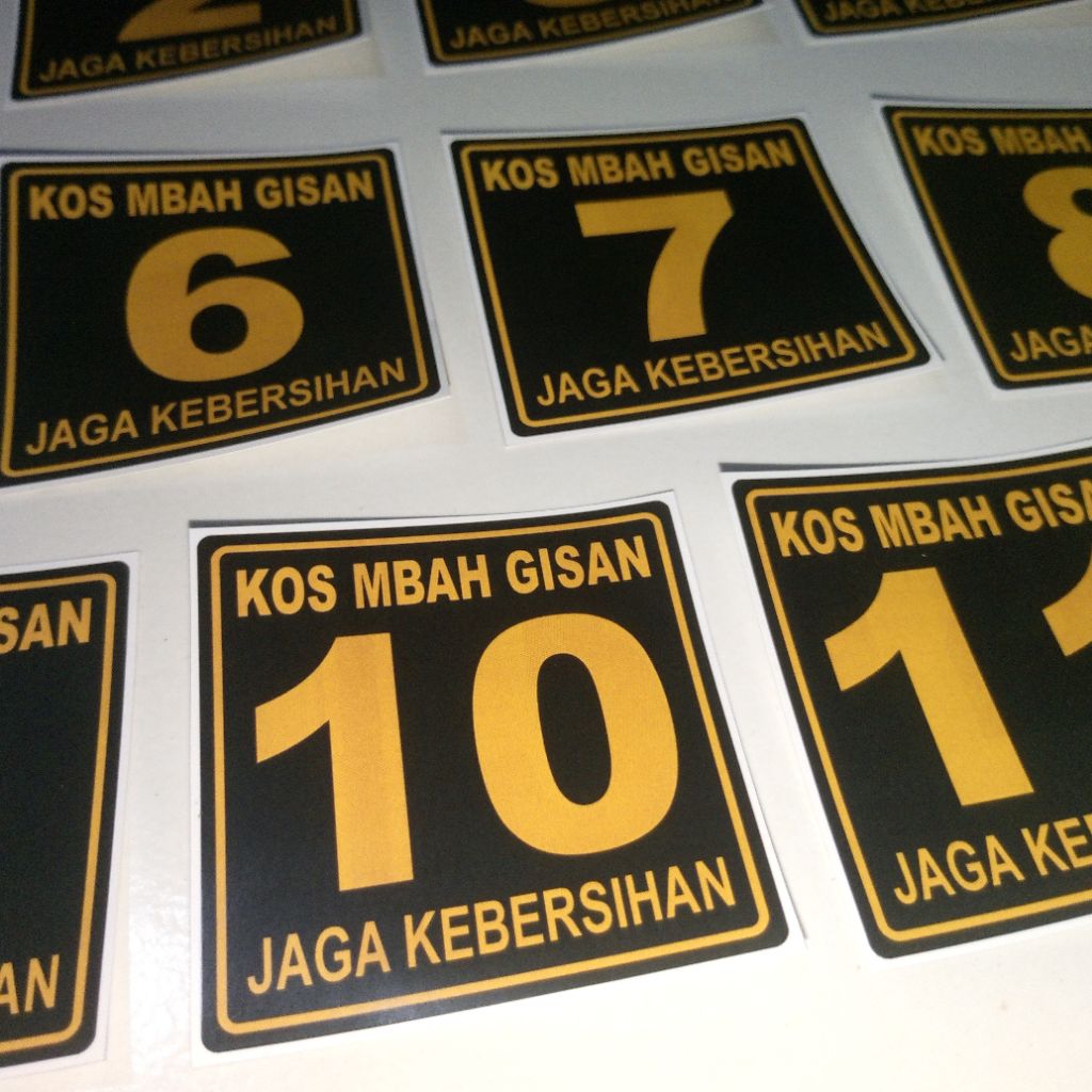 Jual Stiker Custom Nomor Kost Vinyl Glossy Waterproof, Nomor Pintu ...