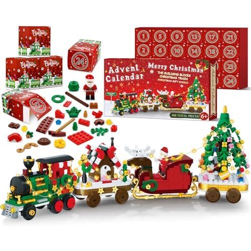 Jual Advent Calendar 2025 Train Building Blocks Set, 24 Boxs Surprise ...