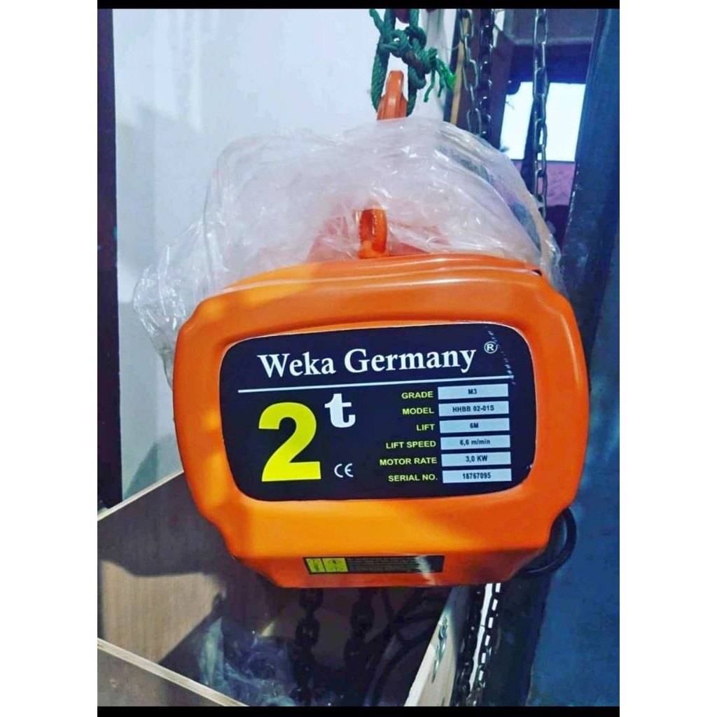 Jual Electric chain hoist crane 2 ton 6 meter/12 meter 220v atau 1phase ...