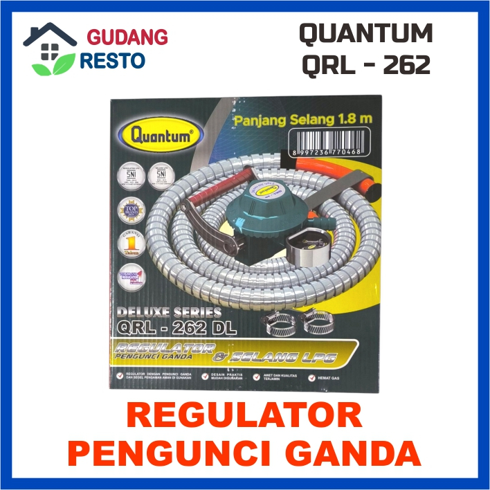 Jual QUANTUM QRL 262 PAKET SELANG + REGULATOR GAS LPG QRL262 DOUBLE ...
