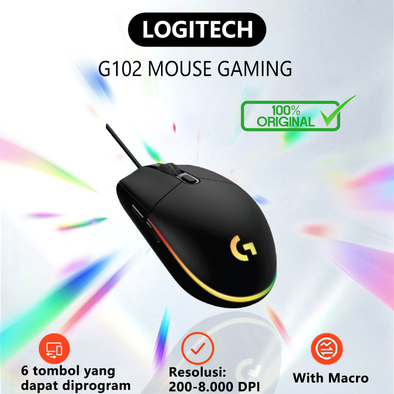 Jual Mouse Gaming Berkabel Logitech G102 - RGB dengan DPI yang Dapat ...