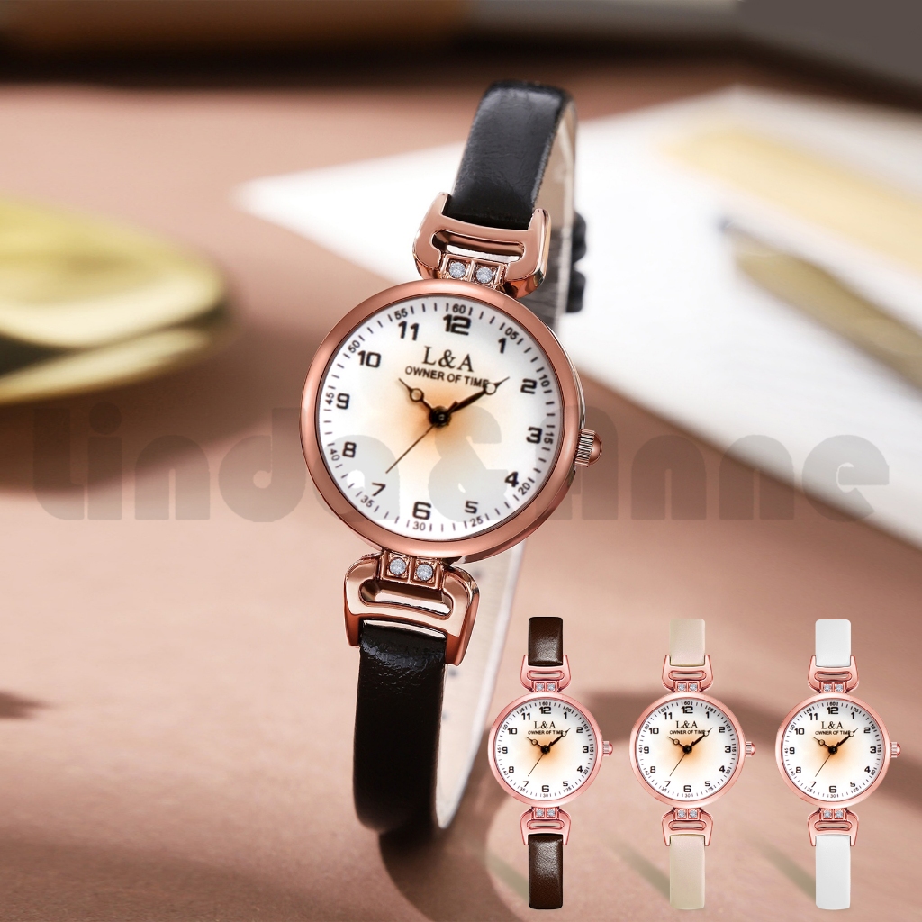 Jual L&A Jam Tangan Wanita Kecil Gaya Retro Jam Tangaan Analog SImple ...