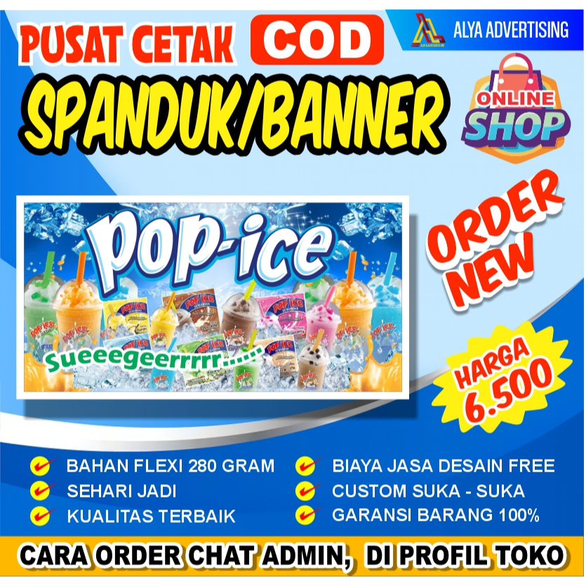 Jual banner minuman/cetak banner murah/banner pop ice/banner es teh ...