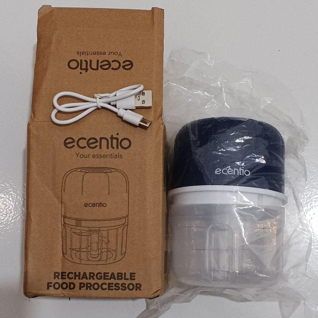 Jual ecentio Mini Chopper Blender Bumbu Kecil 250ml 6 Mata Pisau ...