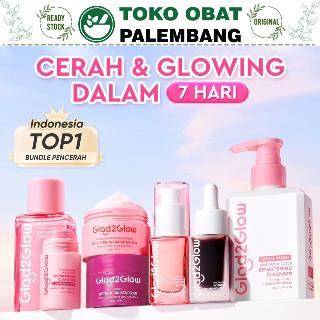 Jual GLAD2GLOW GLOWING BUNDLE ALL IN ONE 7 IN 1 KIT BRIGHTENING ...