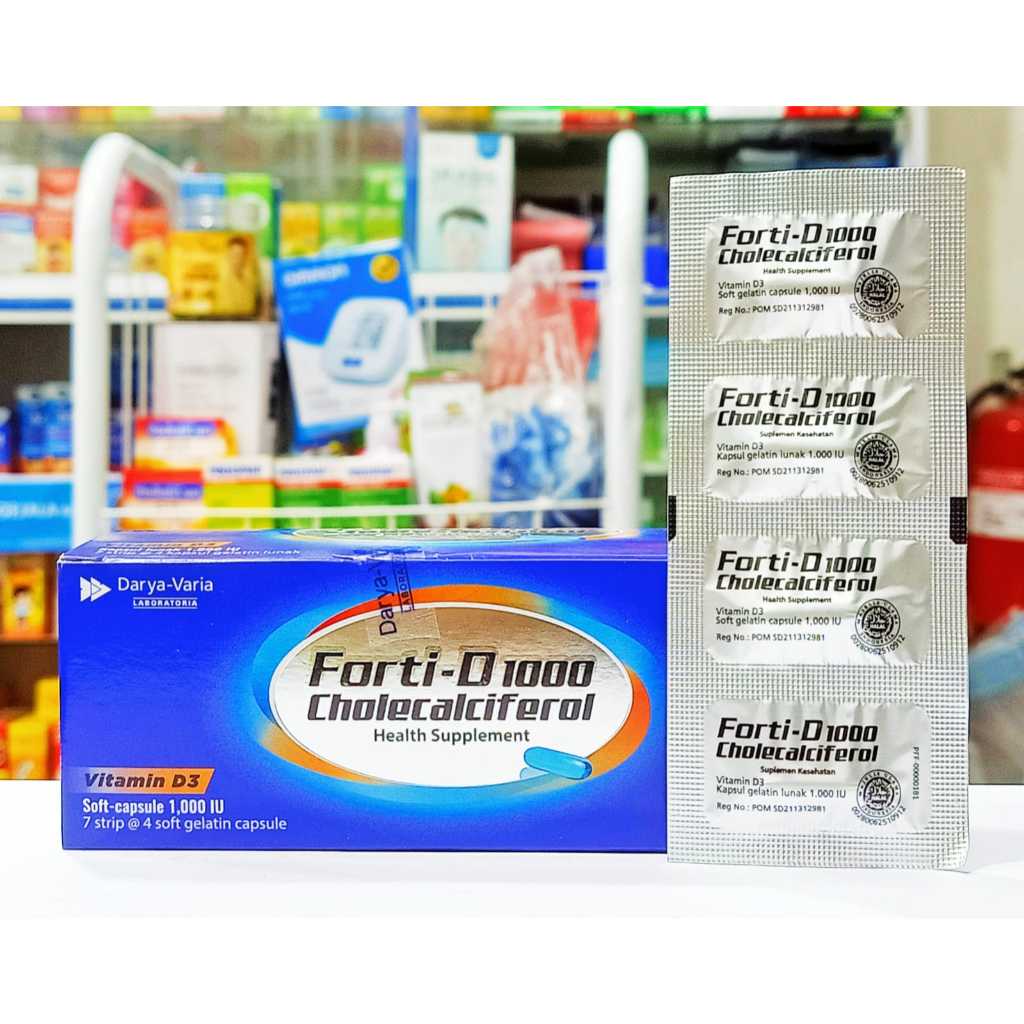Jual FORTI-D1000IU CHOLECALCIFEROL 𝟏 𝐒𝐓𝐑𝐈𝐏 𝐈𝐒𝐈 𝟒 𝐒𝐎𝐅𝐓 𝐆𝐄𝐋𝐀𝐓𝐈𝐍 𝐂𝐀𝐏𝐒𝐔𝐋𝐄 ...