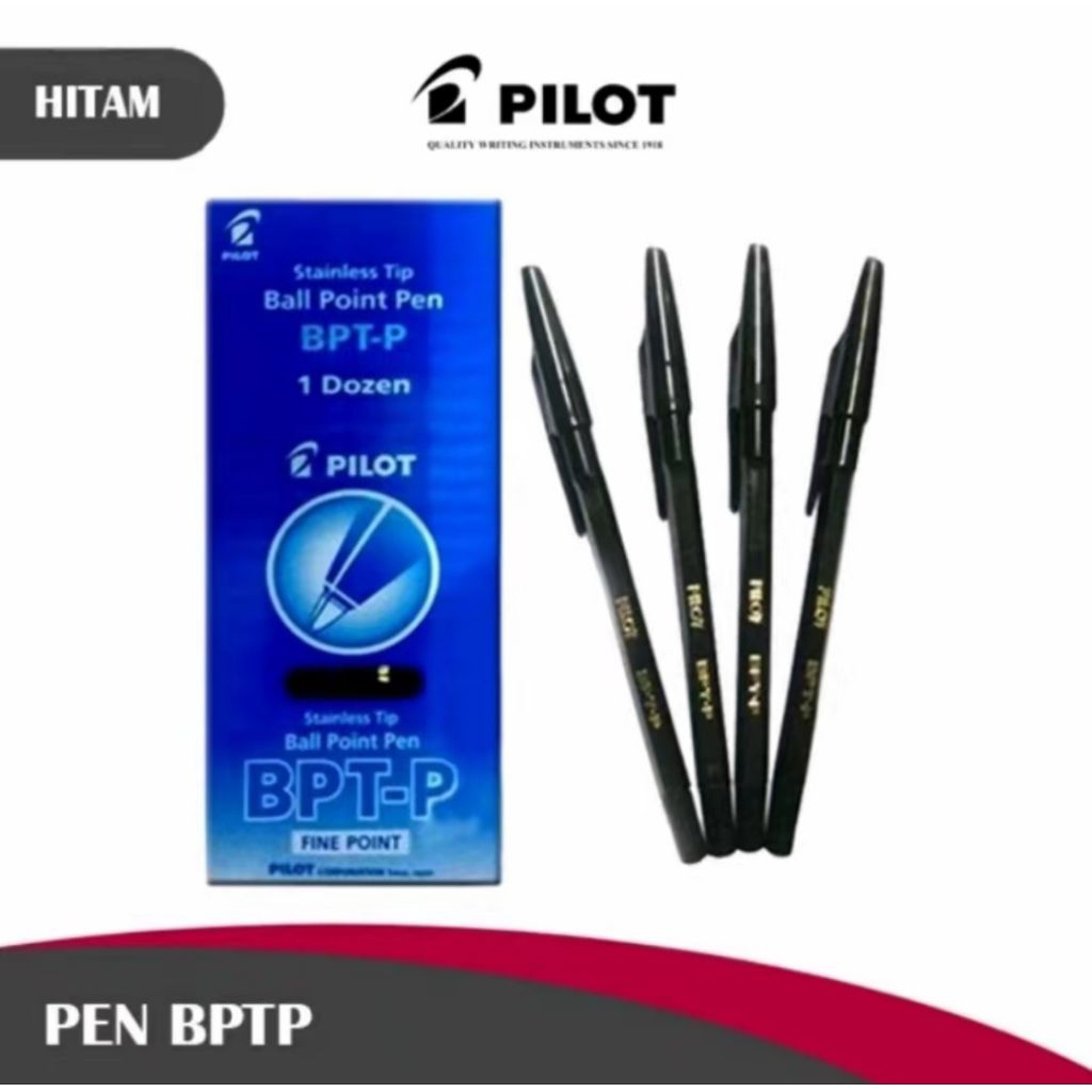 Jual Pulpen/Pena/Pen Pilot BTTP hitam Harga 12pcs | Shopee Indonesia