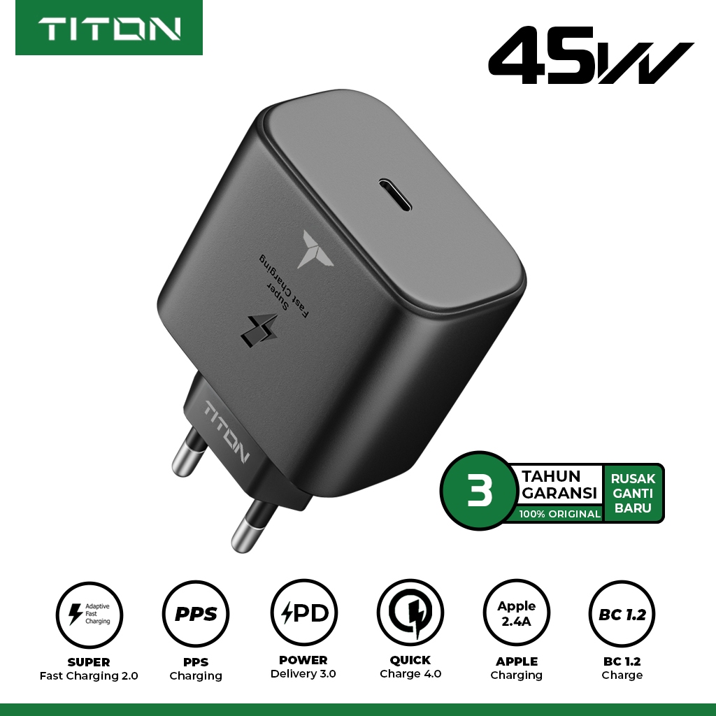 Jual TITON Nexo 45W Kepala Charger Type C Super Fast Charging 2.0 PD QC PPS Adaptor USB-C for ...