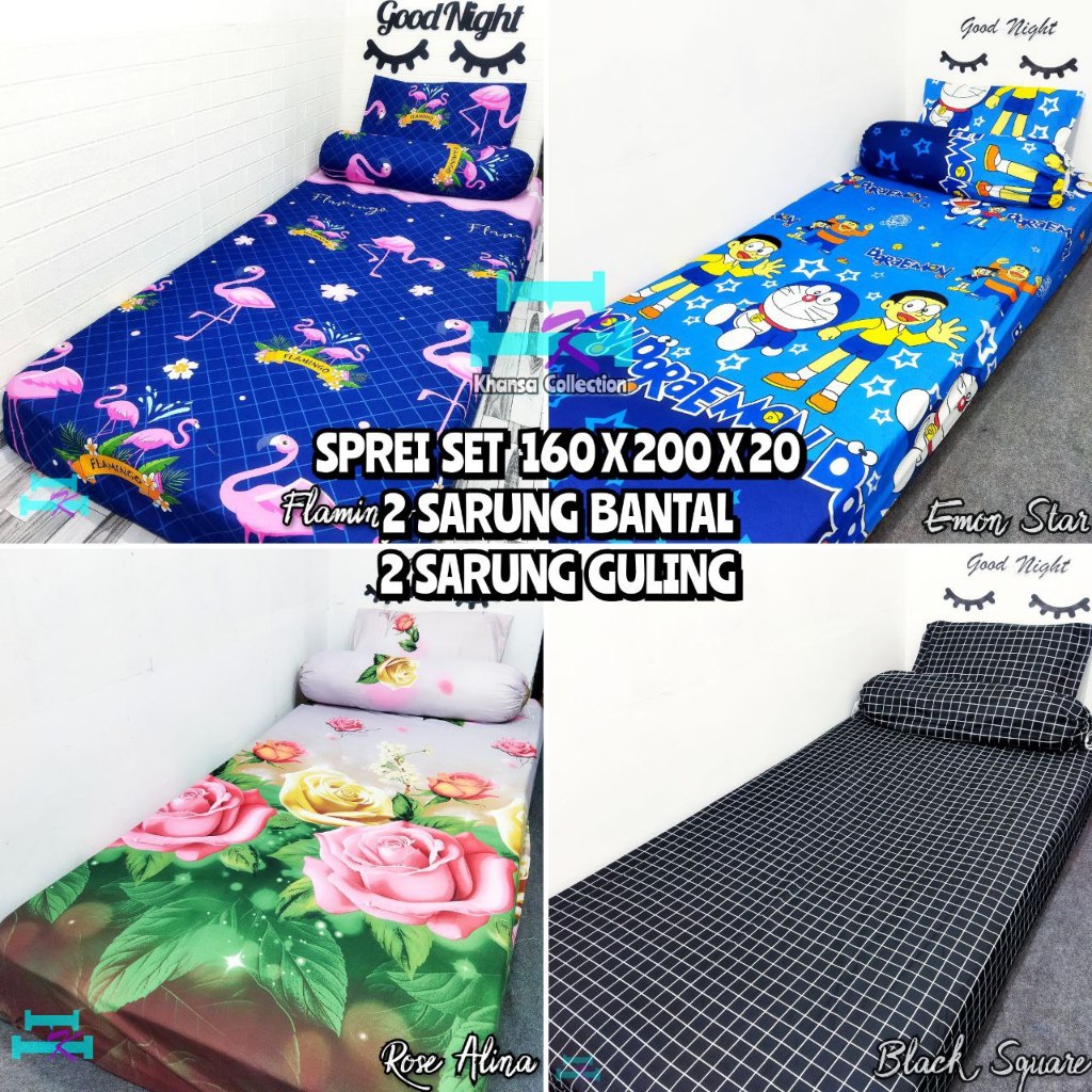 Jual Sprei Set Ukuran 160x200 Tinggi 20cm 2 Sarung Bantal 2 Sarung ...