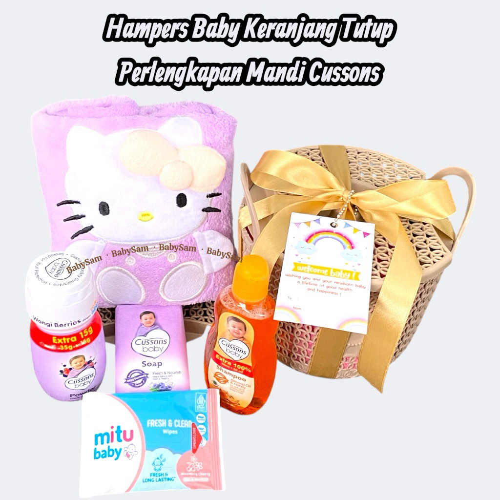 Jual HAMPERS BAYI PERLENGKAPAN MANDI KERANJANG || PARCEL BAYI KERANJANG ...