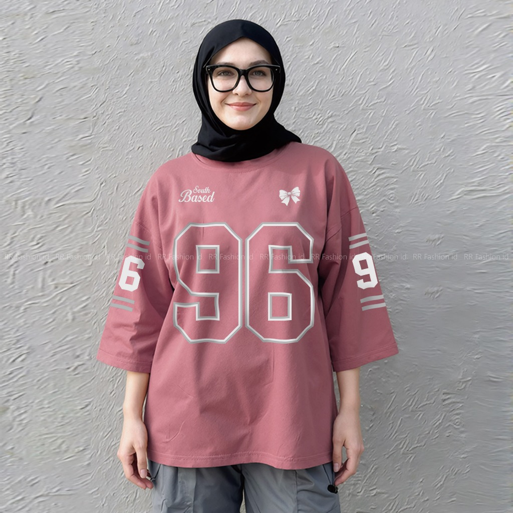 Jual Kaos Baseball Wanita Oversize Katun Premium Design Angka Terbaru ...