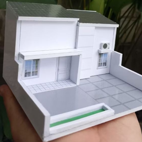 Jual MINIATUR / DIORAMA RUMAH SUBSIDI FULL PUTIH (PUTIH FULL) SKALA 64 ...