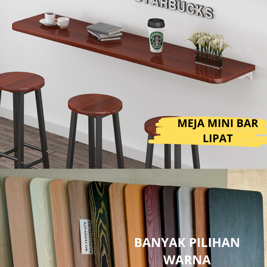 Jual MEJA MINI BAR LIPAT TEMPEL DINDING MOTIF KAYU | Shopee Indonesia