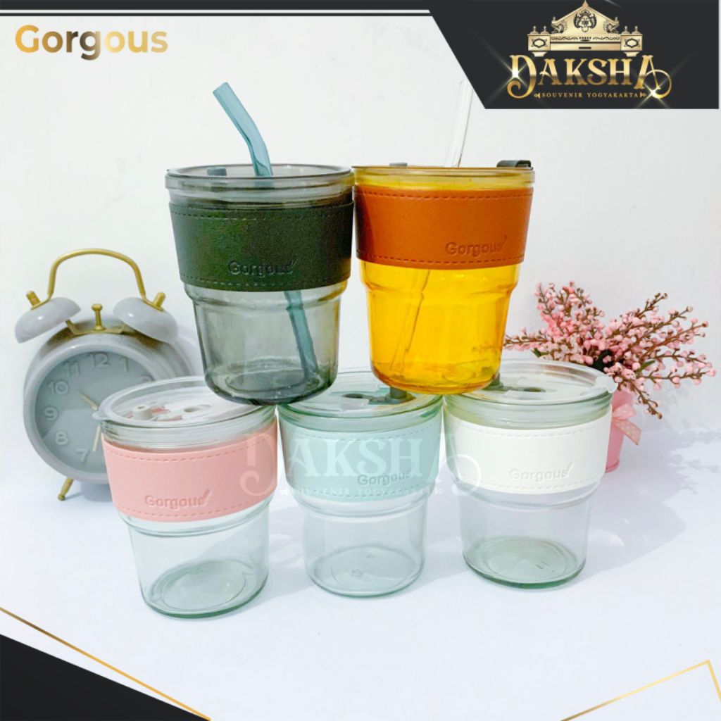 Jual Souvenir Gelas Korea Aesthetic Gorgous Sedotan Kaca Bottle Tumbler ...