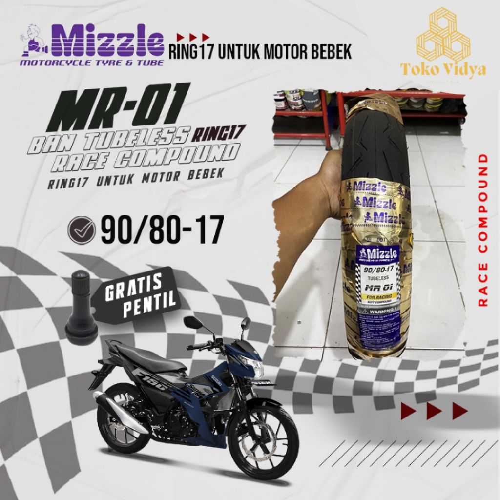 Jual Ban Motor BEBEK RACE COMPOUND Ring 17 MIZZLE MR 01 90/80-17 ...
