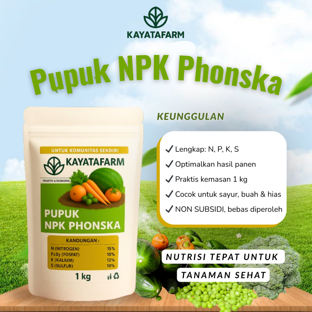 Jual Pupuk NPK Phonska 1 Kg NON SUBSIDI – Pupuk Granul Lengkap N, P, K ...