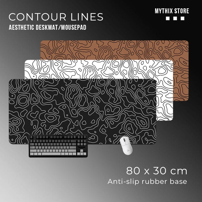 Jual Mousepad Gaming Contour Lines Topography Aesthetic Lebar XL ...
