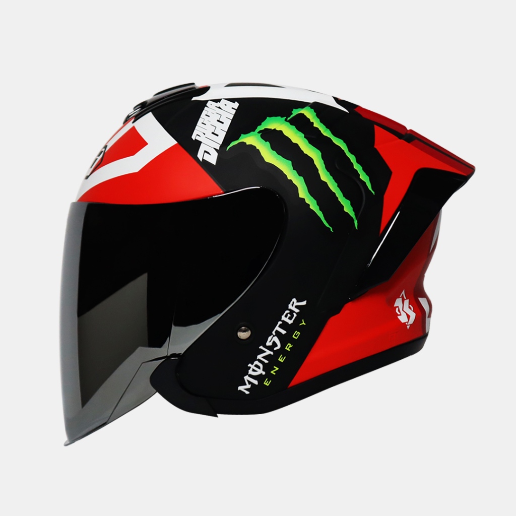 Jual Helm JS Armor Motif Monster Glossy/Dof - Helm Half Face | Shopee ...