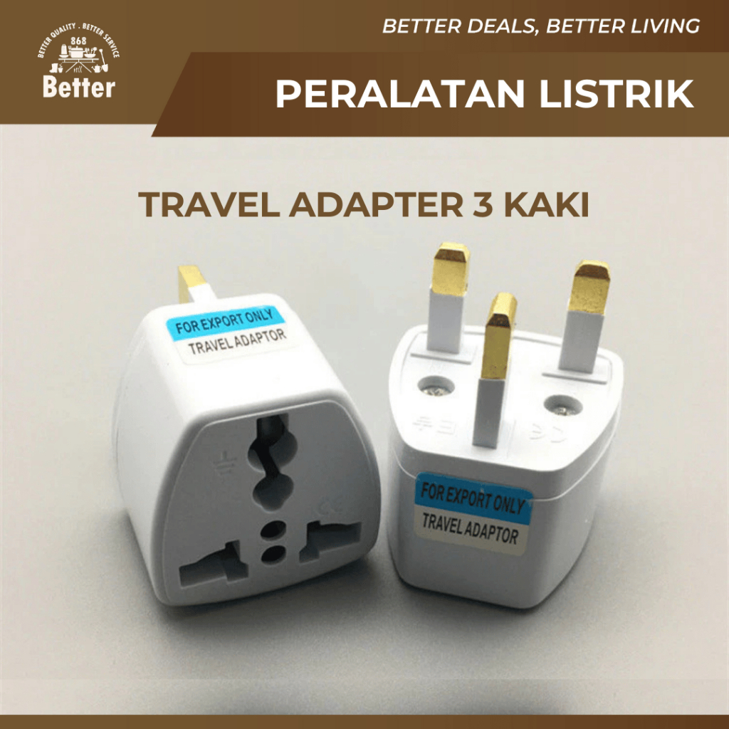 Jual Travel Adaptor Colokan Kaki 3 Universal Converter Over Steker ...