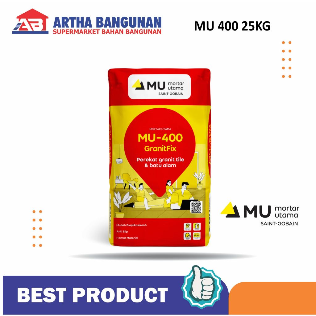 Jual MU-400 GRANITFIX PEREKAT GRANIT & BATU ALAM 25 KG | Shopee Indonesia