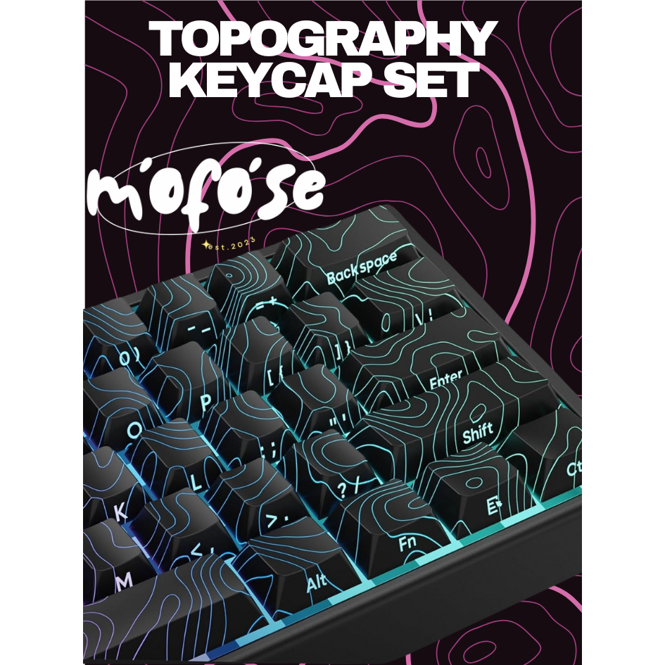 Jual MOREFORSALE | Keycaps Gradient TOPOGRAPHY style 135 key PBT CHERRY ...