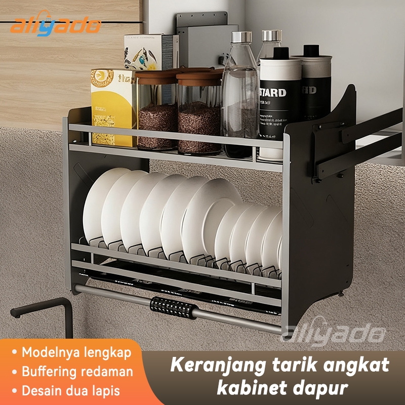 Jual Rak Piring Pull Down Untuk Kitchen Set Lemari Atas 304 Stainless ...