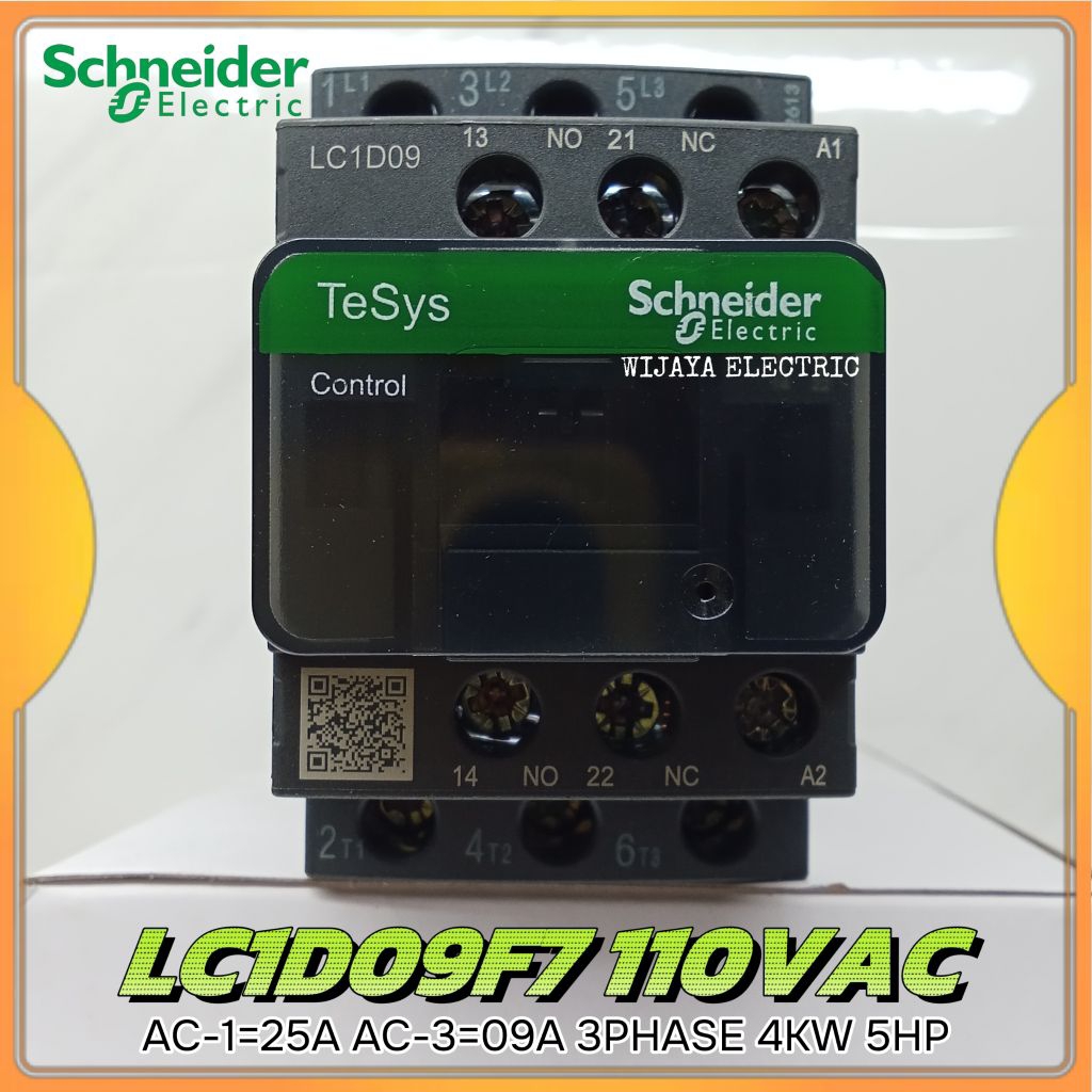 Jual Contactor Kontaktor LC1D09 LC1D09F7 LC1D 09F7 110VAC 3phase ...