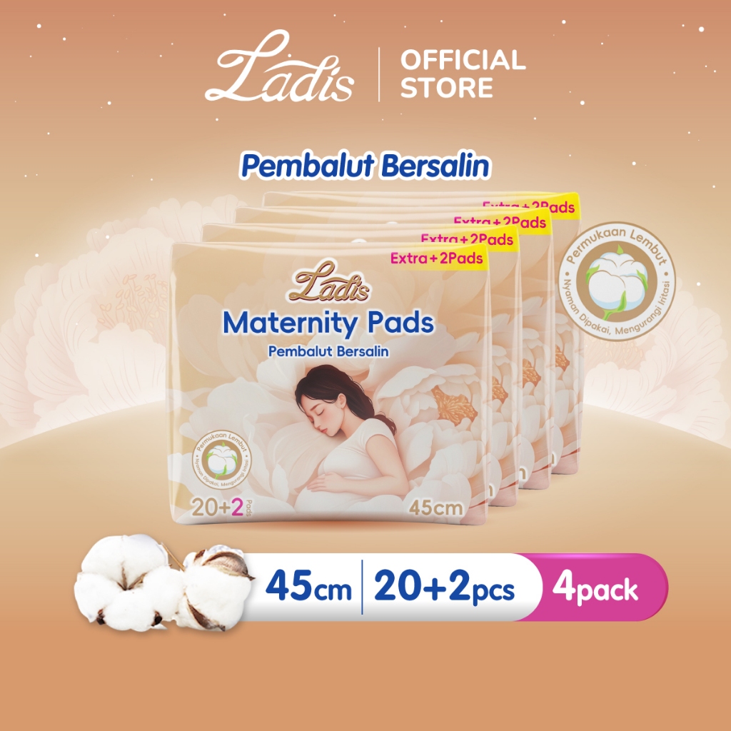 Jual [4 PACK] Ladis Maternity Pads Pembalut Wanita isi 20+2 pcs ...