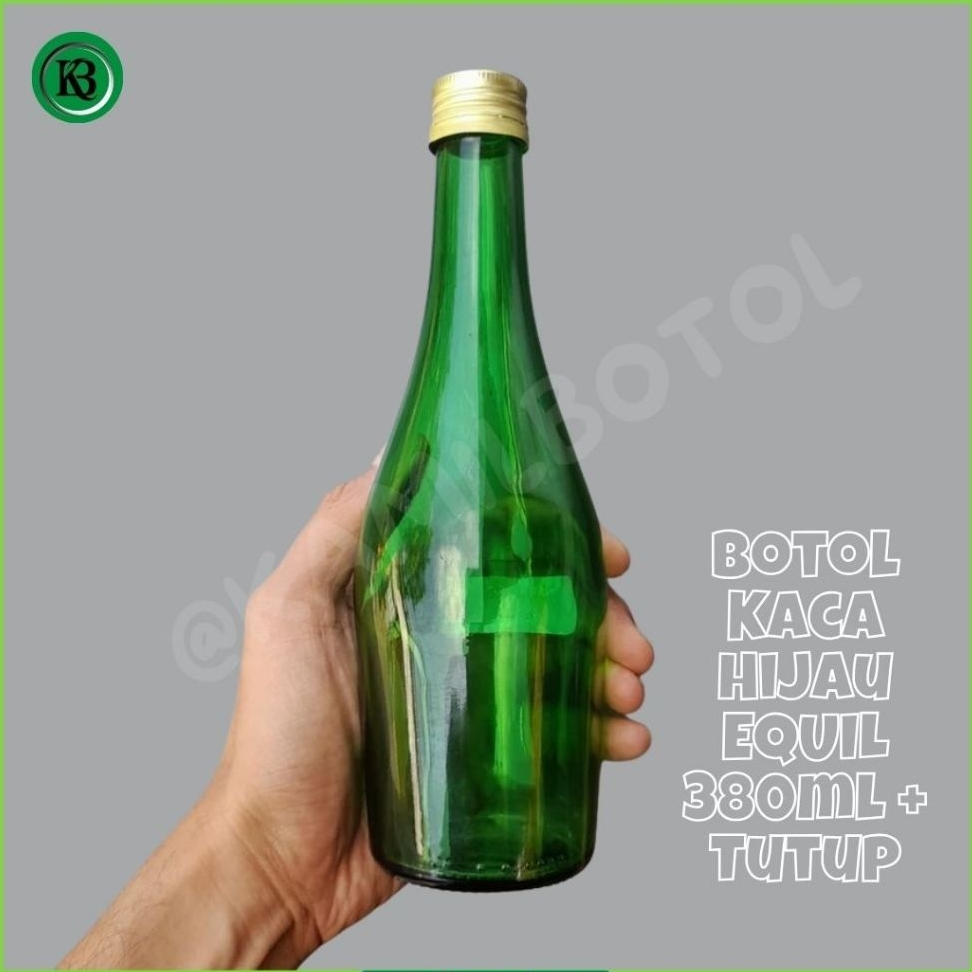 Jual Botol Kaca Hijau Equil 380ml + Tutup – Untuk Infused Water, Cuka ...