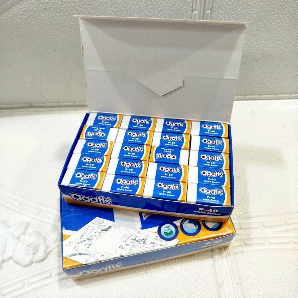 Jual HAPUSAN/PENGHAPUS KARET/STIP AGATIS PUTIH ISI 40pcs UKURAN KECIL ...