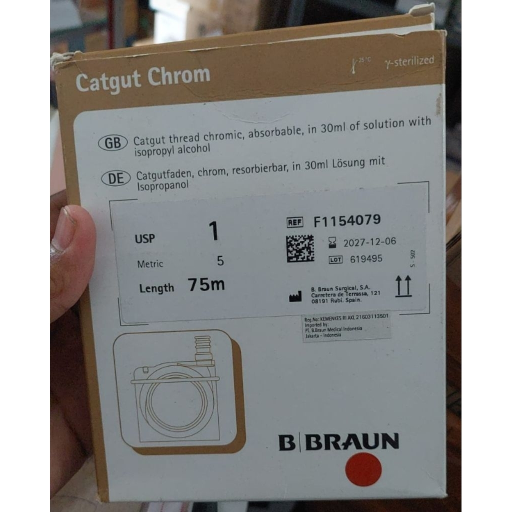 Jual Benang Catgut Roll Chromic no.1 Bbraun 75meter | Shopee Indonesia